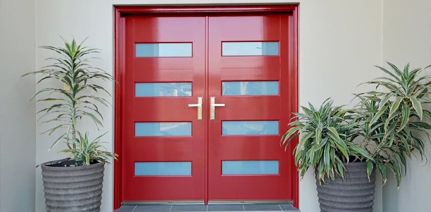 Red Double Front Doors Front Door Project Project By Cindy At